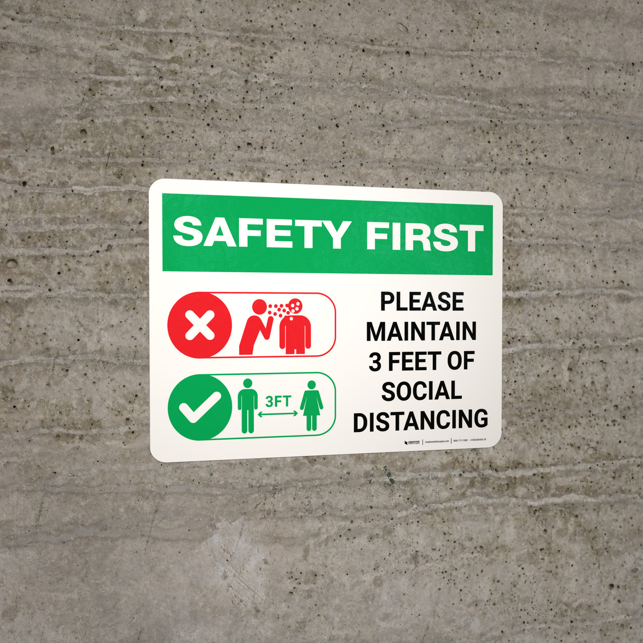 Safety First: Please Maintain 3 Feet of Social Distancing with Icons ...