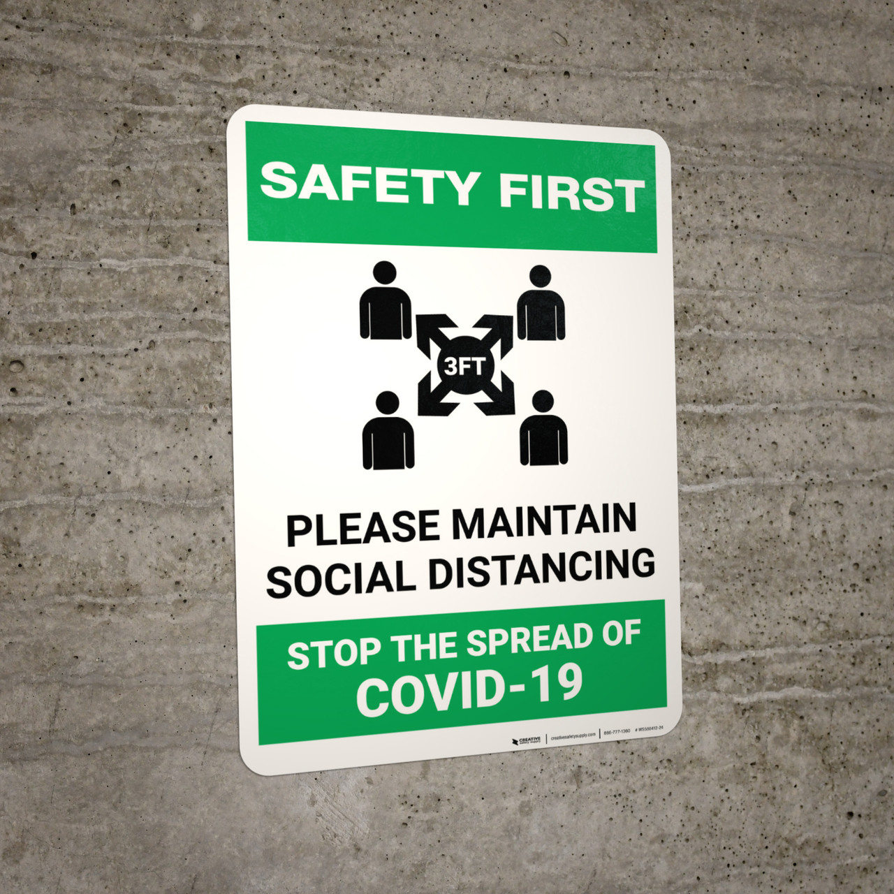 Safety First: Please Maintain Social Distancing Stop the Spread with ...
