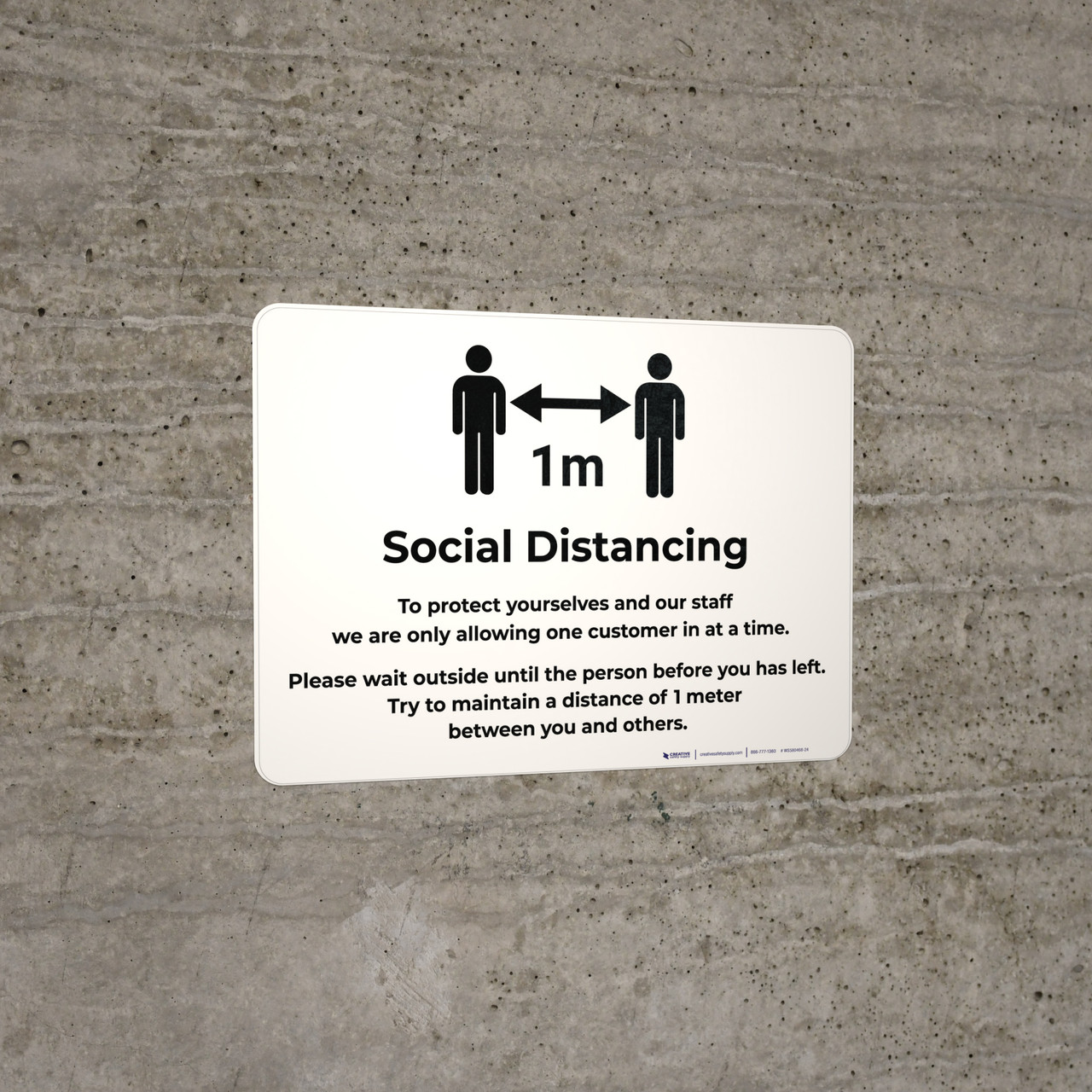 Social Distancing 1m One Customer At A Time with Icon v2 Landscape ...