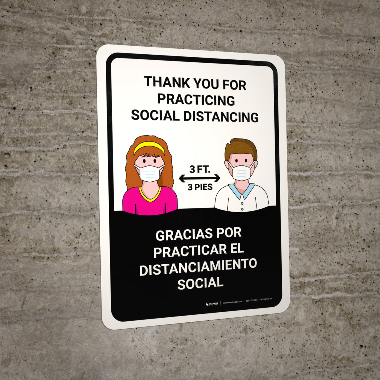 Thank You For Practicing Social Distancing Bilingual Spanish with 3ft ...
