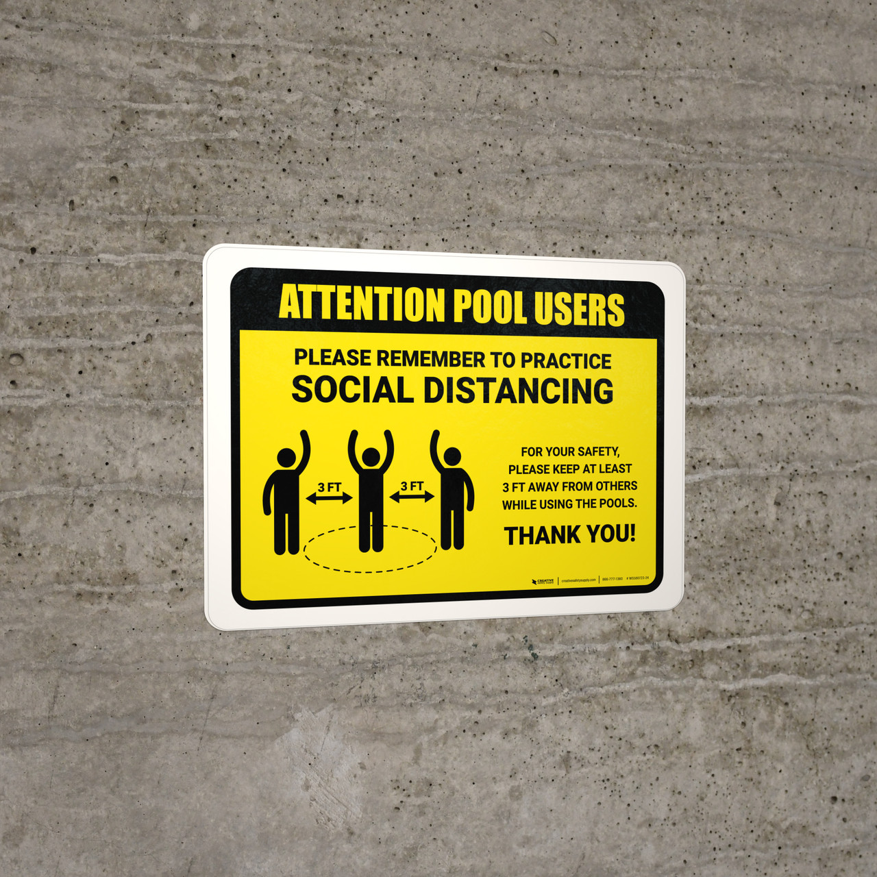 Attention: Pool Users Remember Social Distancing with 3ft Icon ...