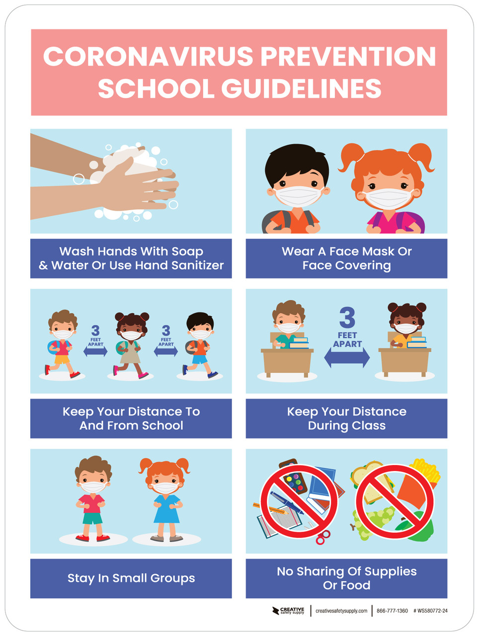 Coronavirus Prevention School Guidelines - Handwashing, Face Masks, 3ft ...