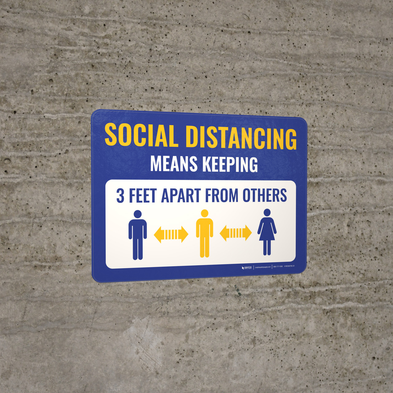 Social Distancing Means Keeping 3 Feet Apart From Others with Graphic ...