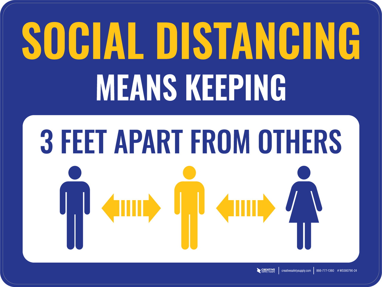 Social Distancing Means Keeping 3 Feet Apart From Others with Graphic ...