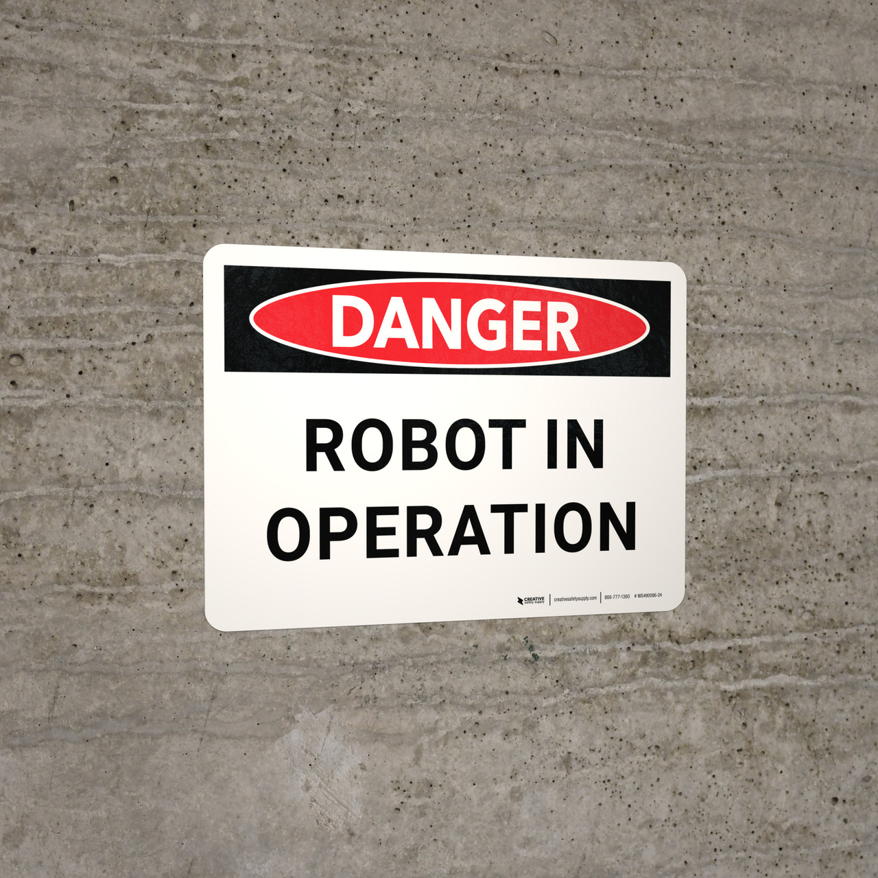 Danger: Robot In Operation Landscape - Wall Sign