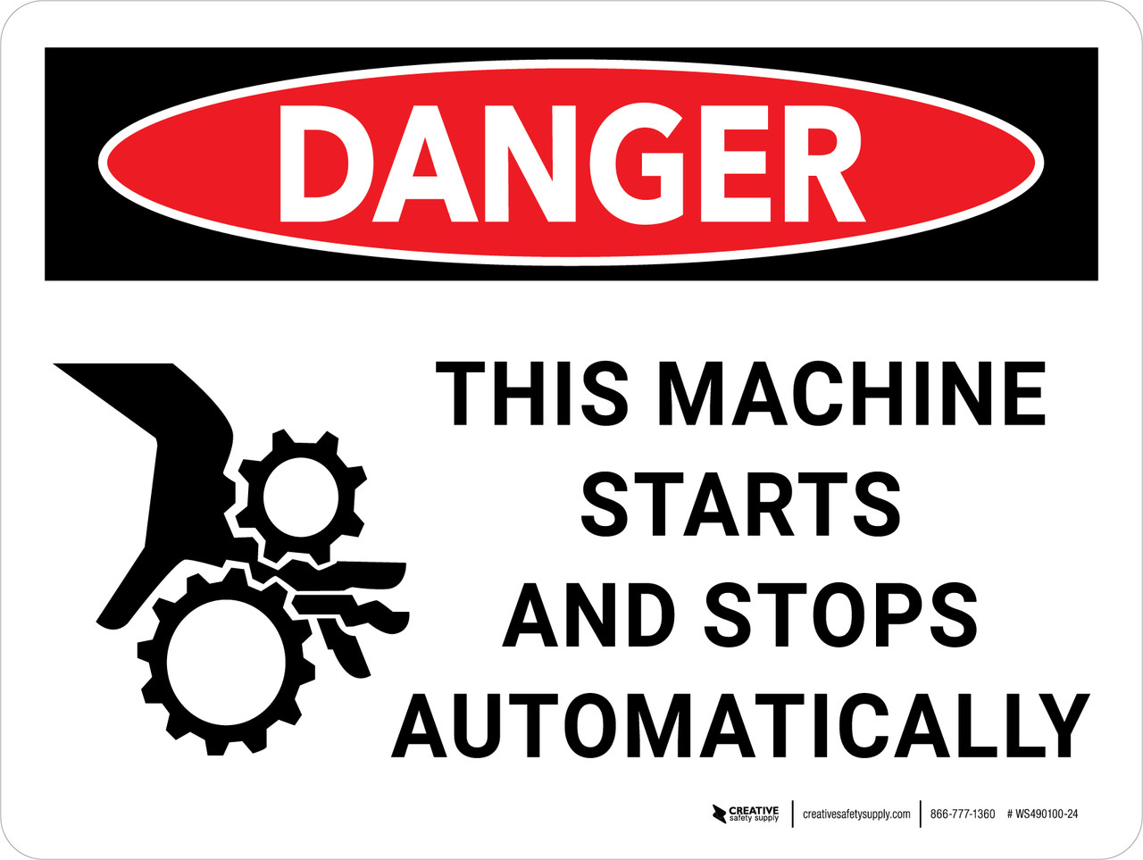Danger: This Machine Starts and Stops Automatically with Icon Landscape ...