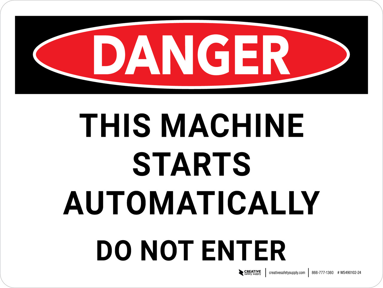 Danger: This Machine Starts Automatically Do Not Enter Landscape - Wall ...