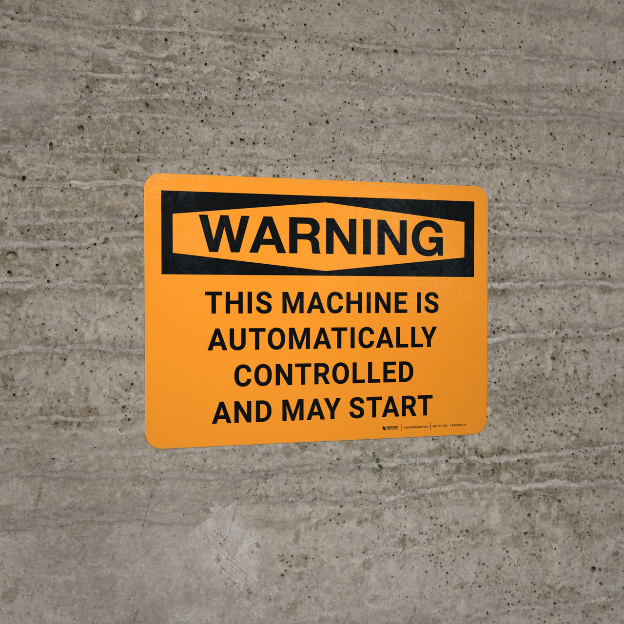 Warning: This Automatically Controlled And May Start Landscape - Wall Sign