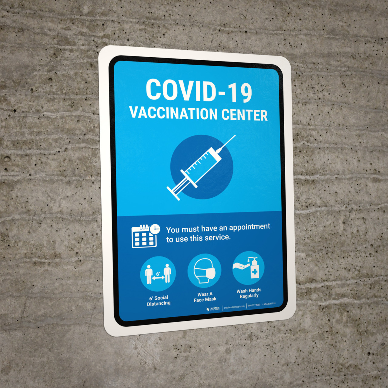 Covid-19 Vaccination Center Portrait - Wall Sign
