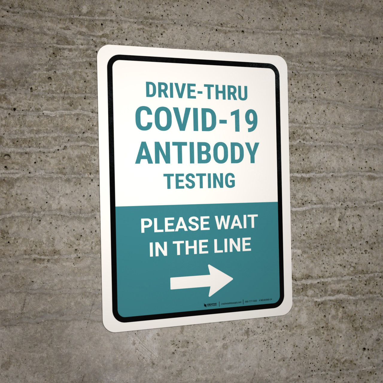 Drive-Thru Covid-19 Antibody Testing Please Wait Right Arrow Portrait ...