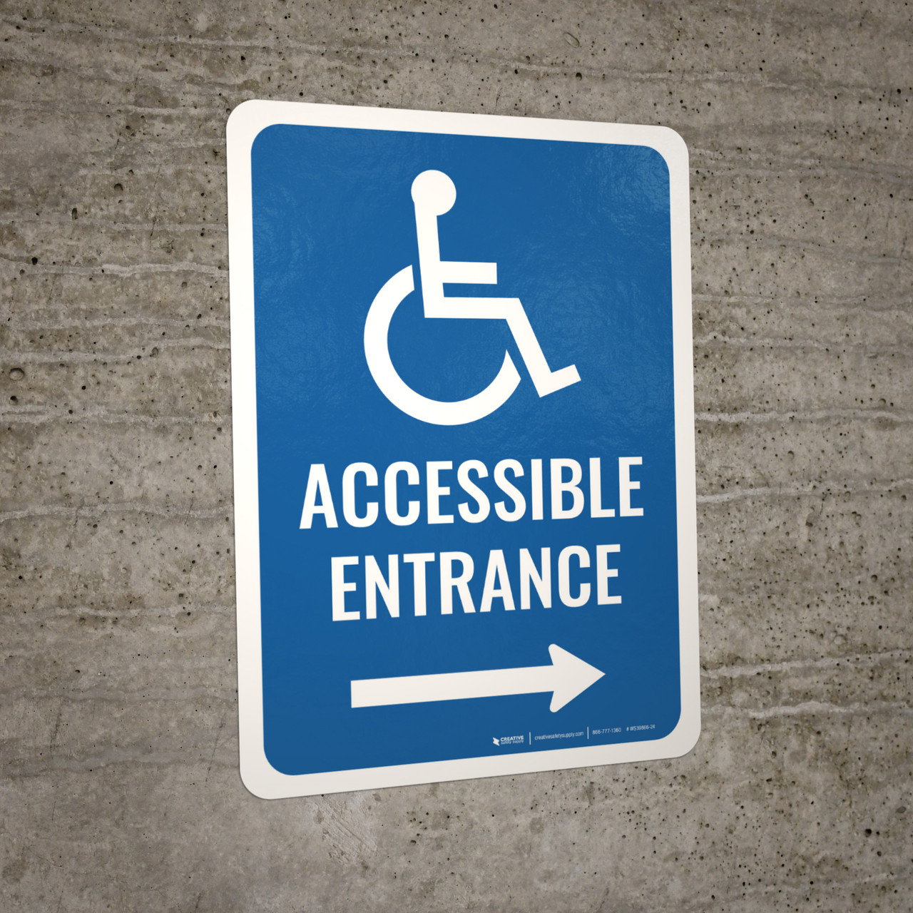 Accessible Entrance (Right Arrow) Portrait - Wall Sign | Creative ...