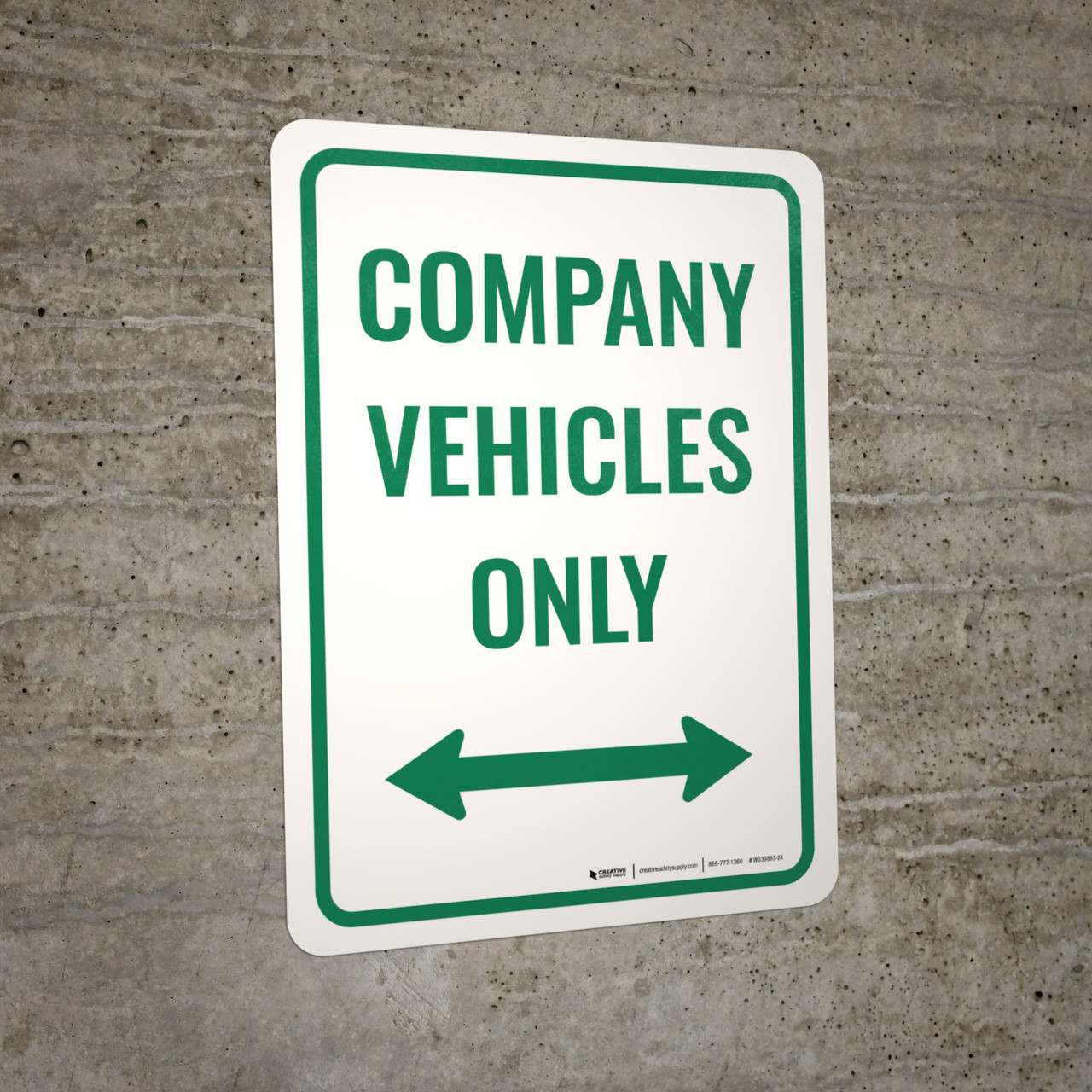 Company Vehicles Only Sign (Doubled Arrow) Portrait - Wall Sign ...