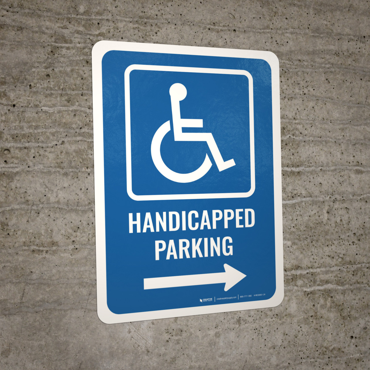 Handicapped Parking (Right Arrow) Portrait - Wall Sign | Creative ...