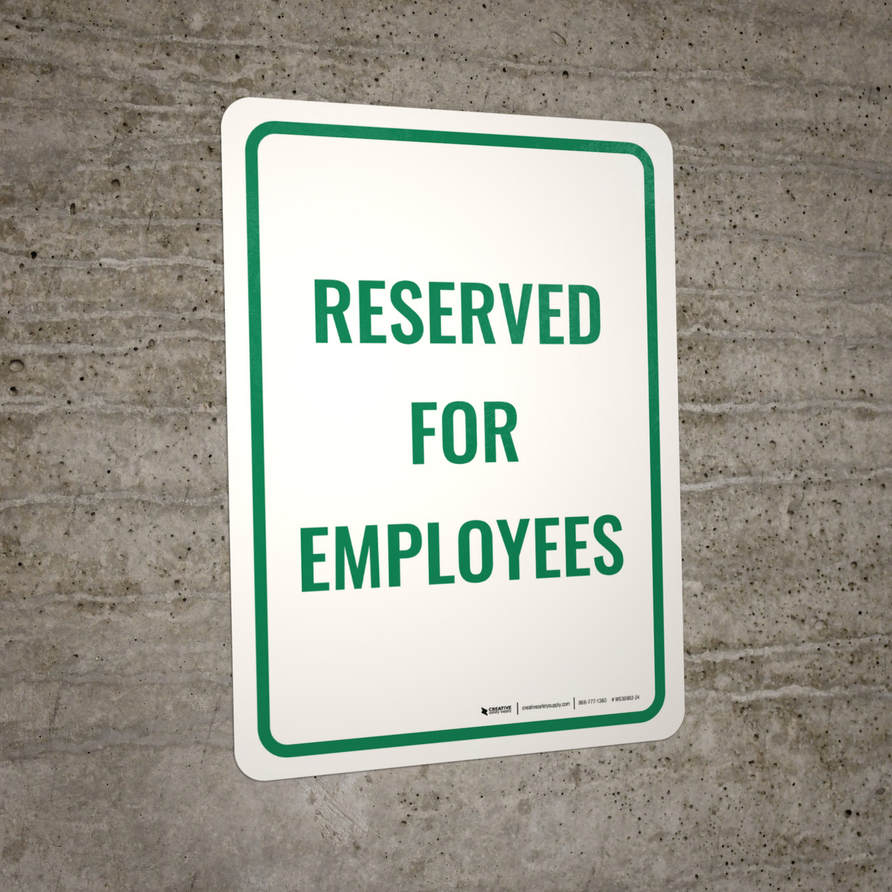 Reserved For Employees Portrait - Wall Sign