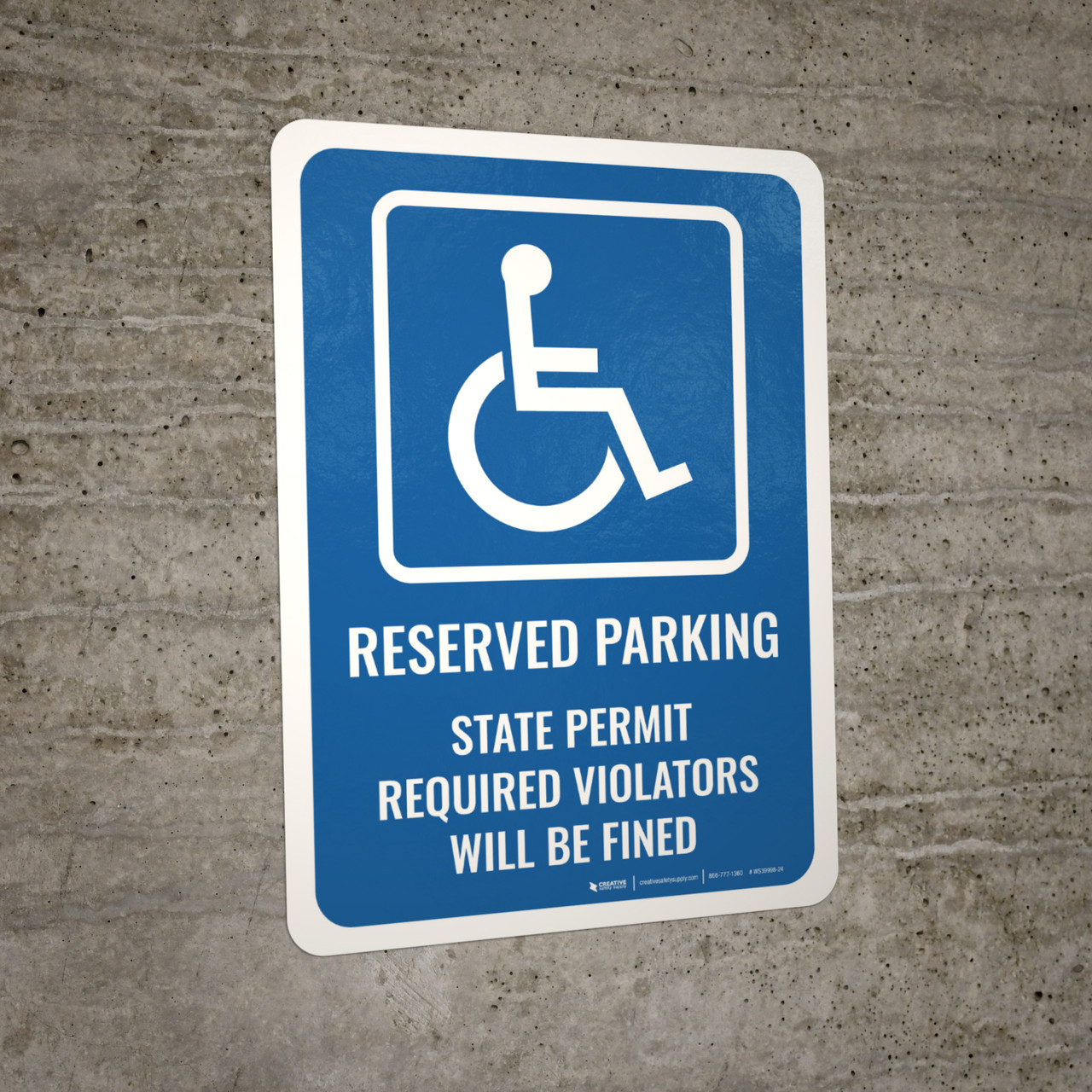 Reserved Parking Permit Required Portrait - Wall Sign | Creative Safety ...