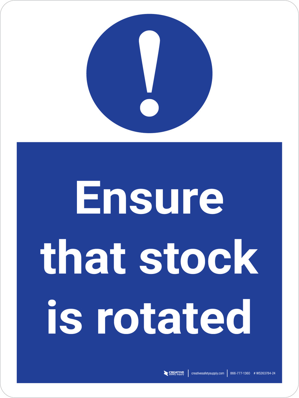 Ensure That Stock Is Rotated Stock Management Portrait - Wall Sign