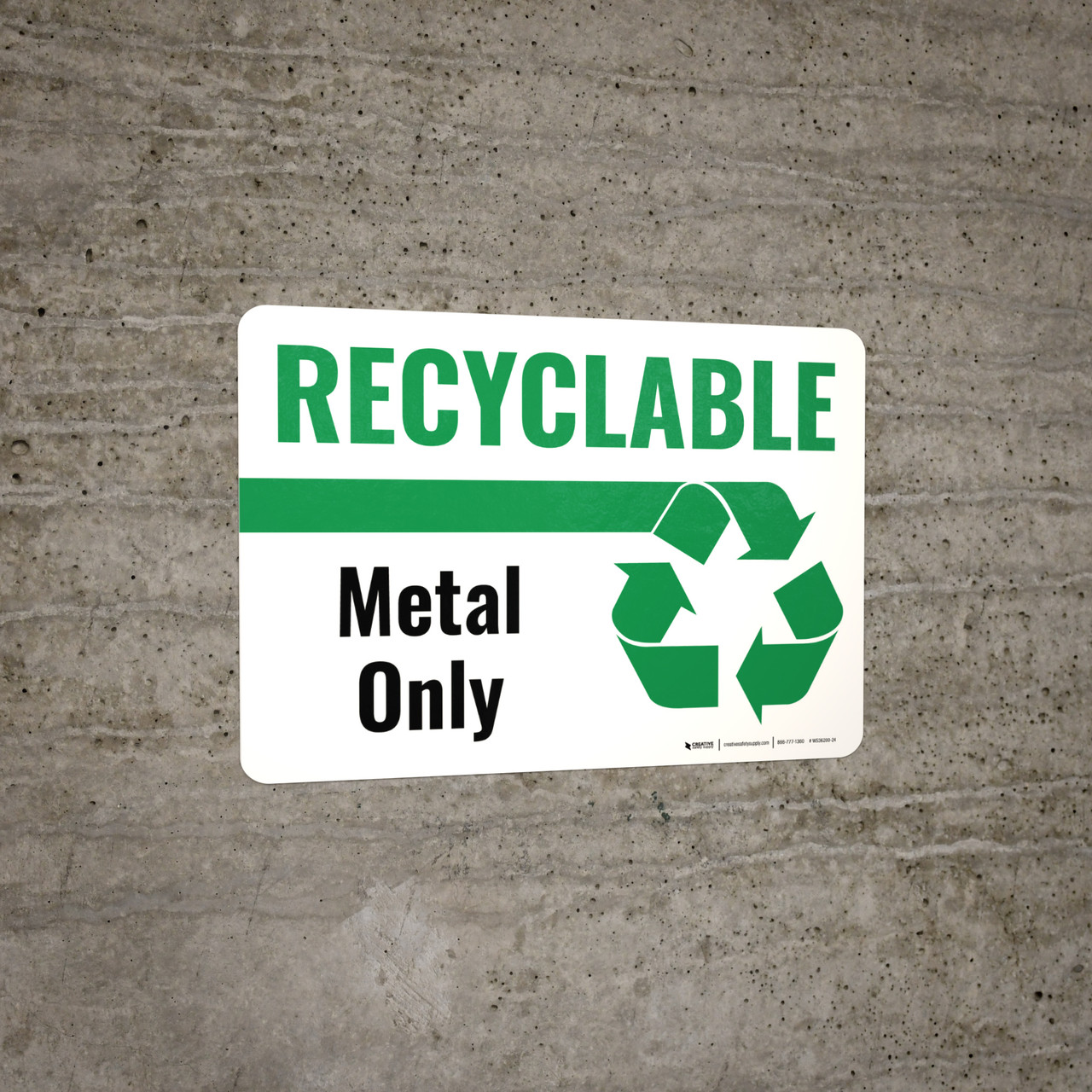 Recyclable Metal Only Green with Icon Landscape - Wall Sign