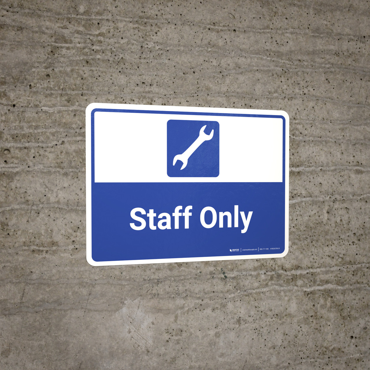 Staff Only Blue with Icon Landscape - Wall Sign | Creative Safety Supply