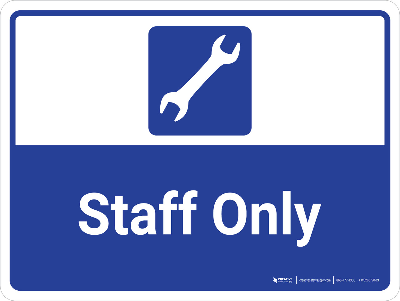 Staff Only Blue with Icon Landscape - Wall Sign | Creative Safety Supply