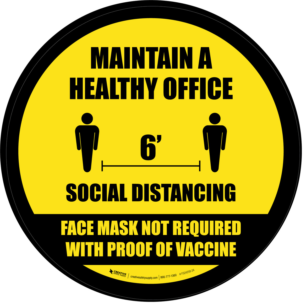Yellow/Black - Maintain A Healthy Office Social Distancing Mask Not ...