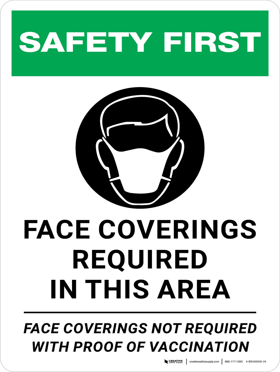 Safety First: Face Coverings Required In This Area - Face Coverings Not ...