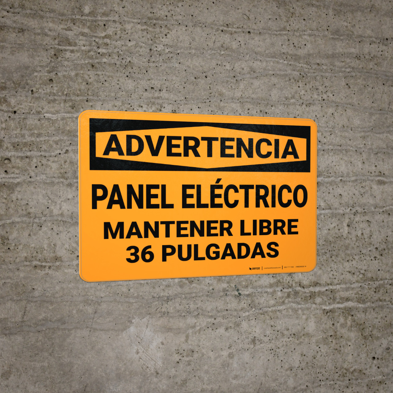 Warning: Electrical Panel Keep Clear Spanish - Wall Sign | Creative ...