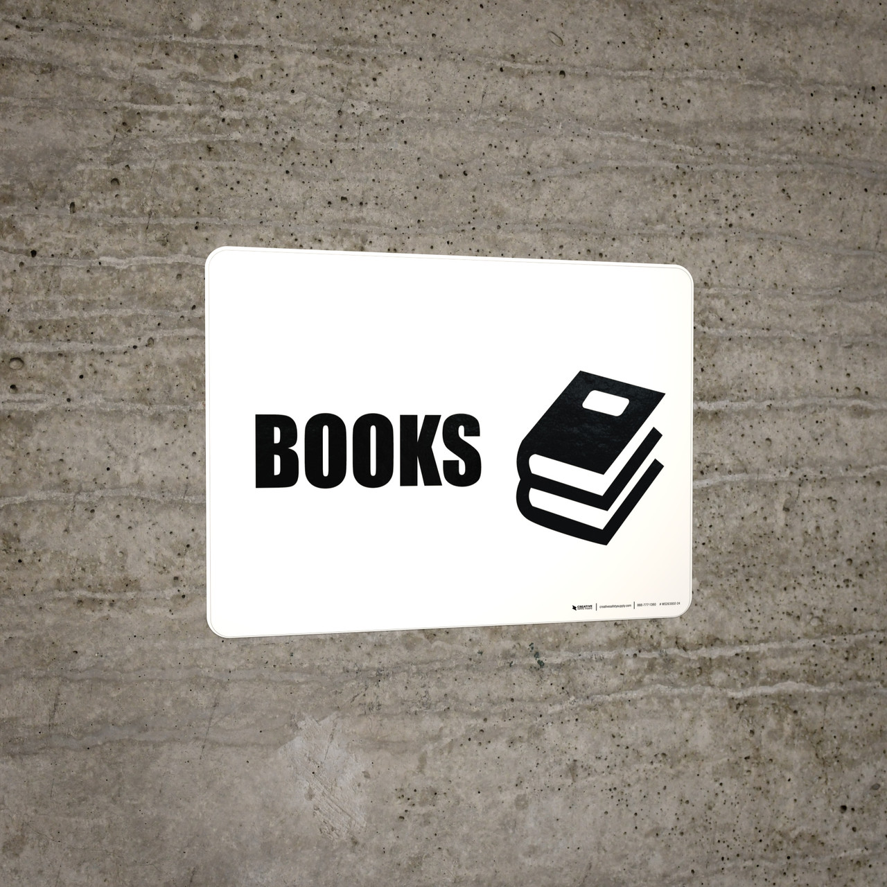 Books with Icon Landscape - Wall Sign