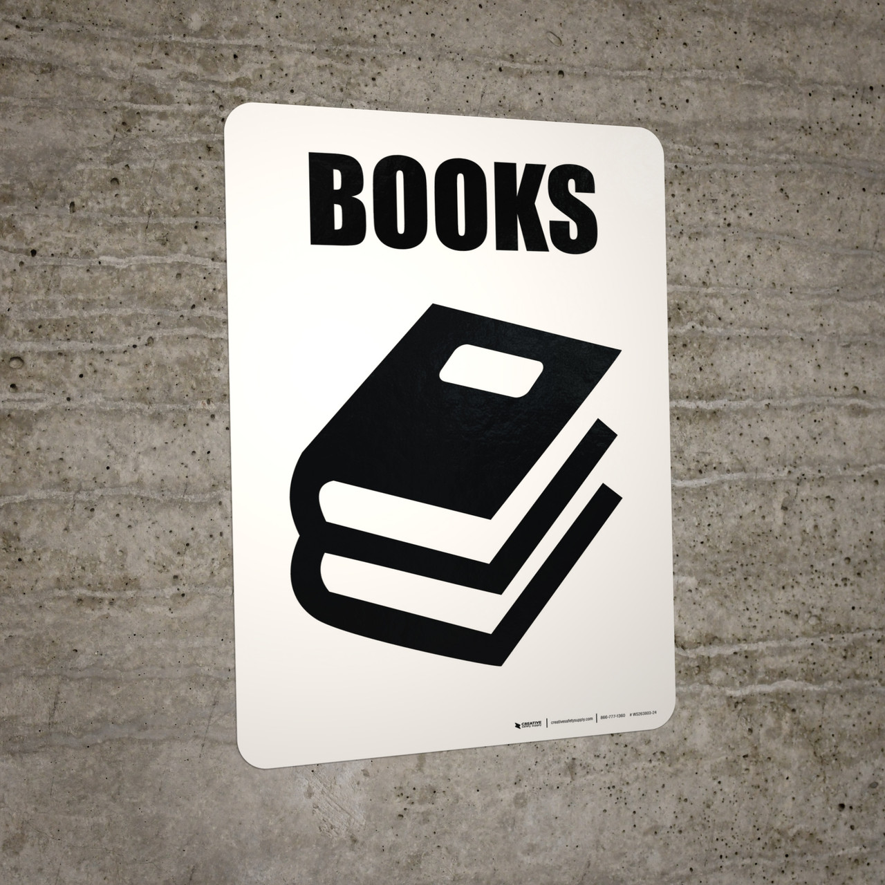 Books with Icon Portrait - Wall Sign