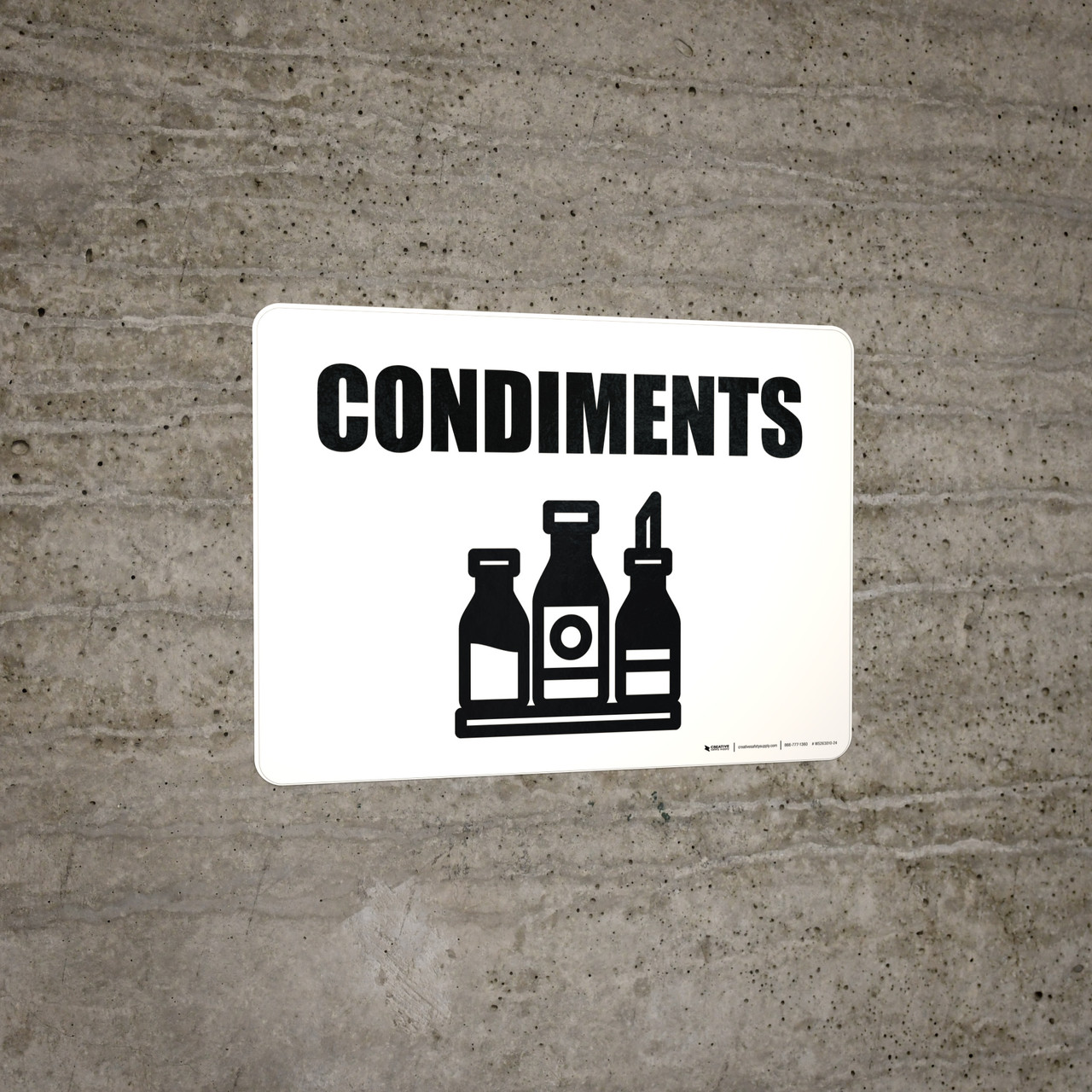Condiments with Icon Landscape - Wall Sign