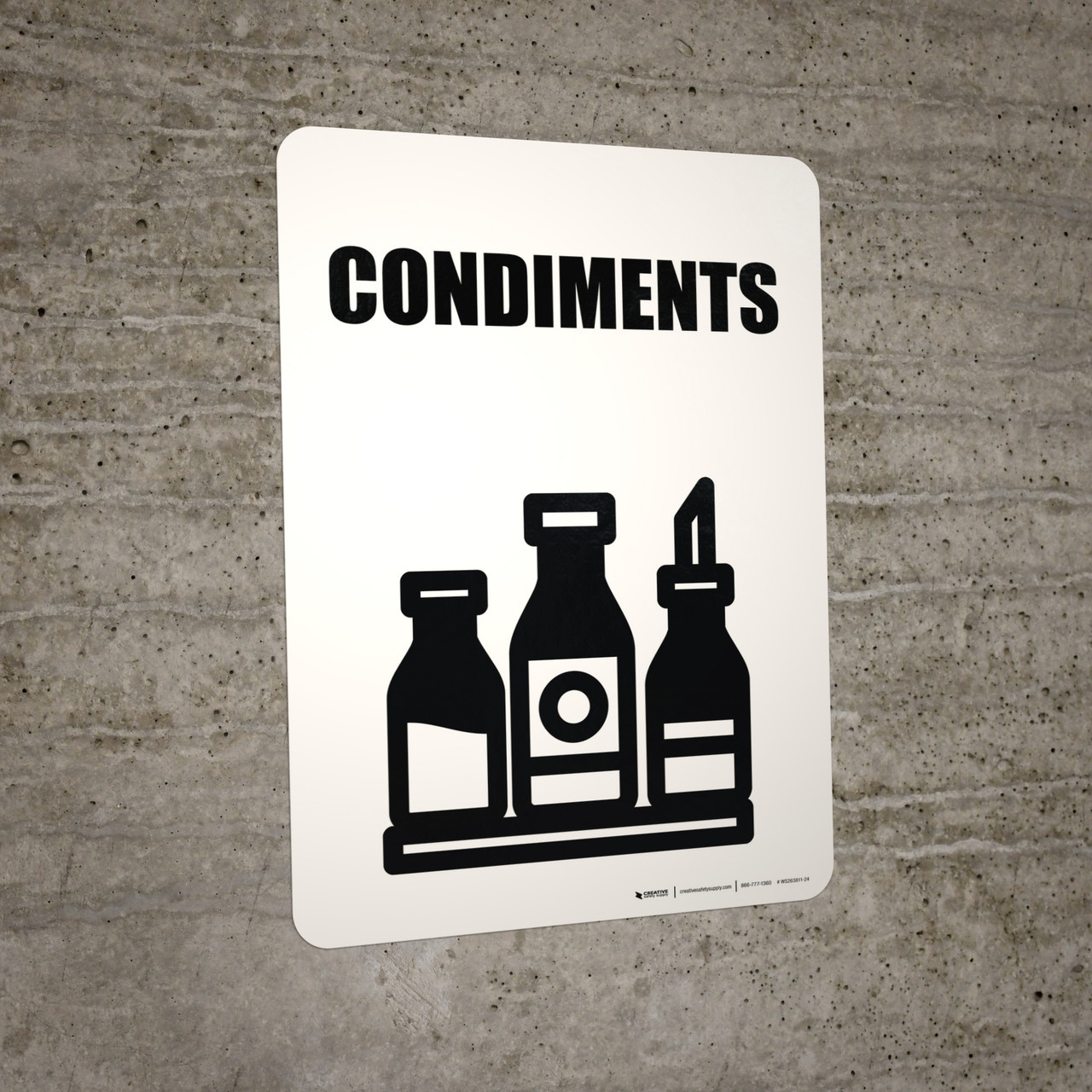 Condiments with Icon Portrait - Wall Sign