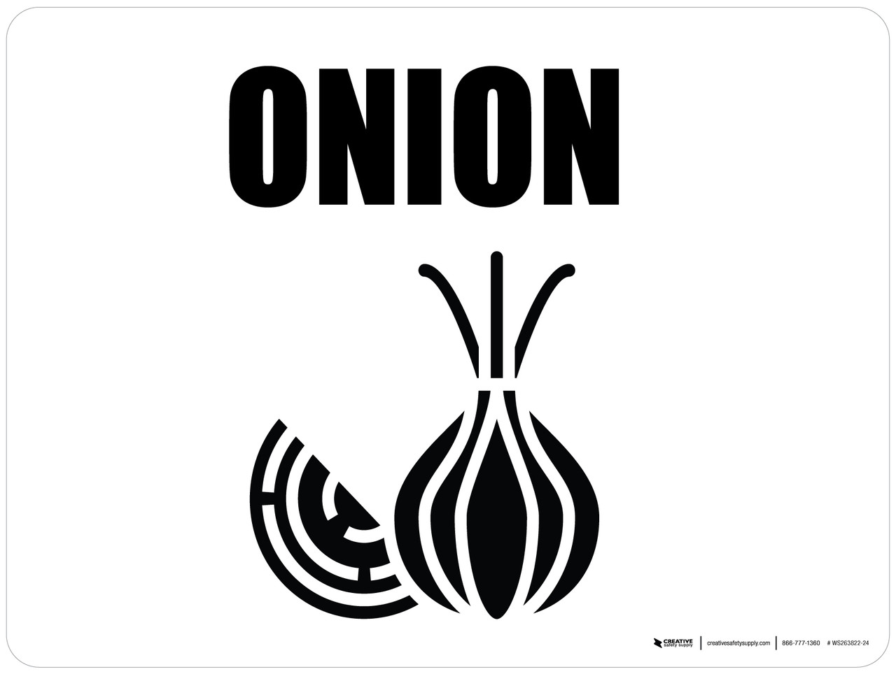 Onions with Icon Landscape - Wall Sign | Creative Safety Supply
