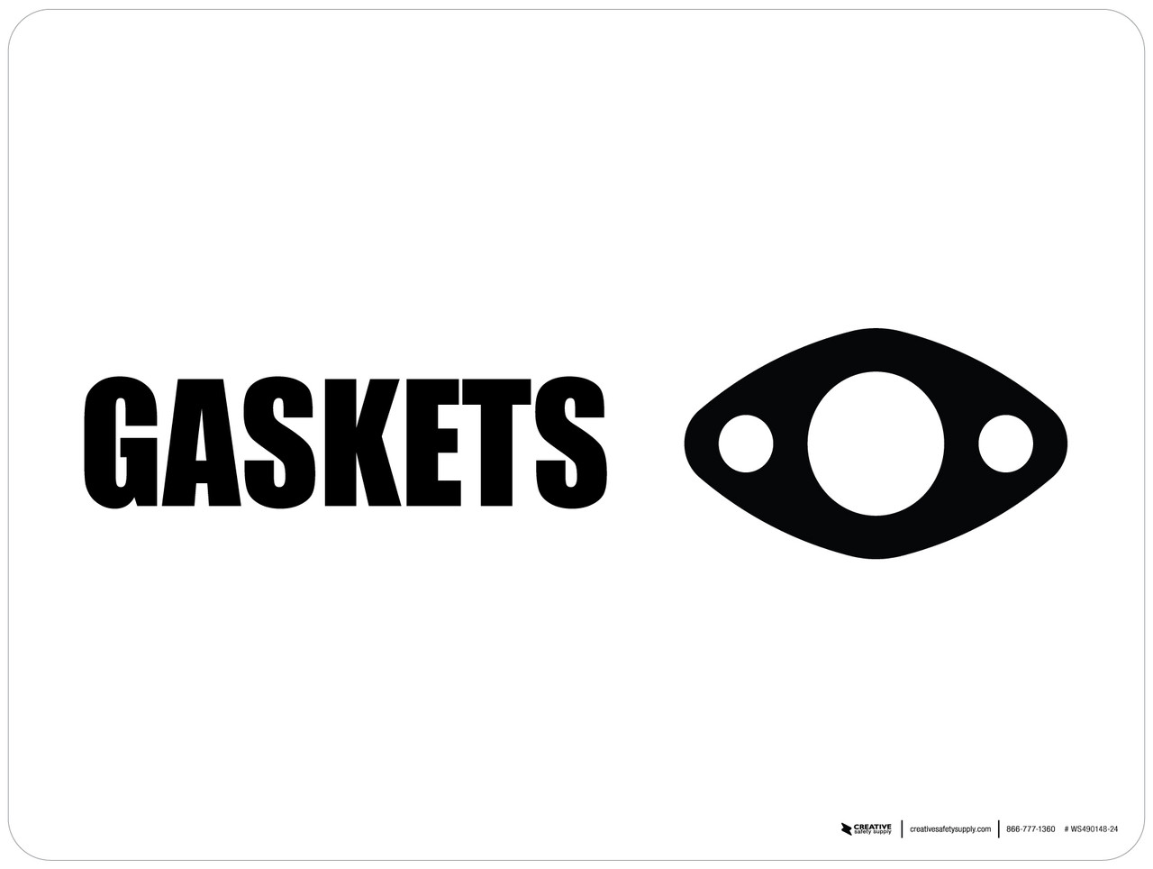 Gaskets with Icon Landscape - Wall Sign | Creative Safety Supply