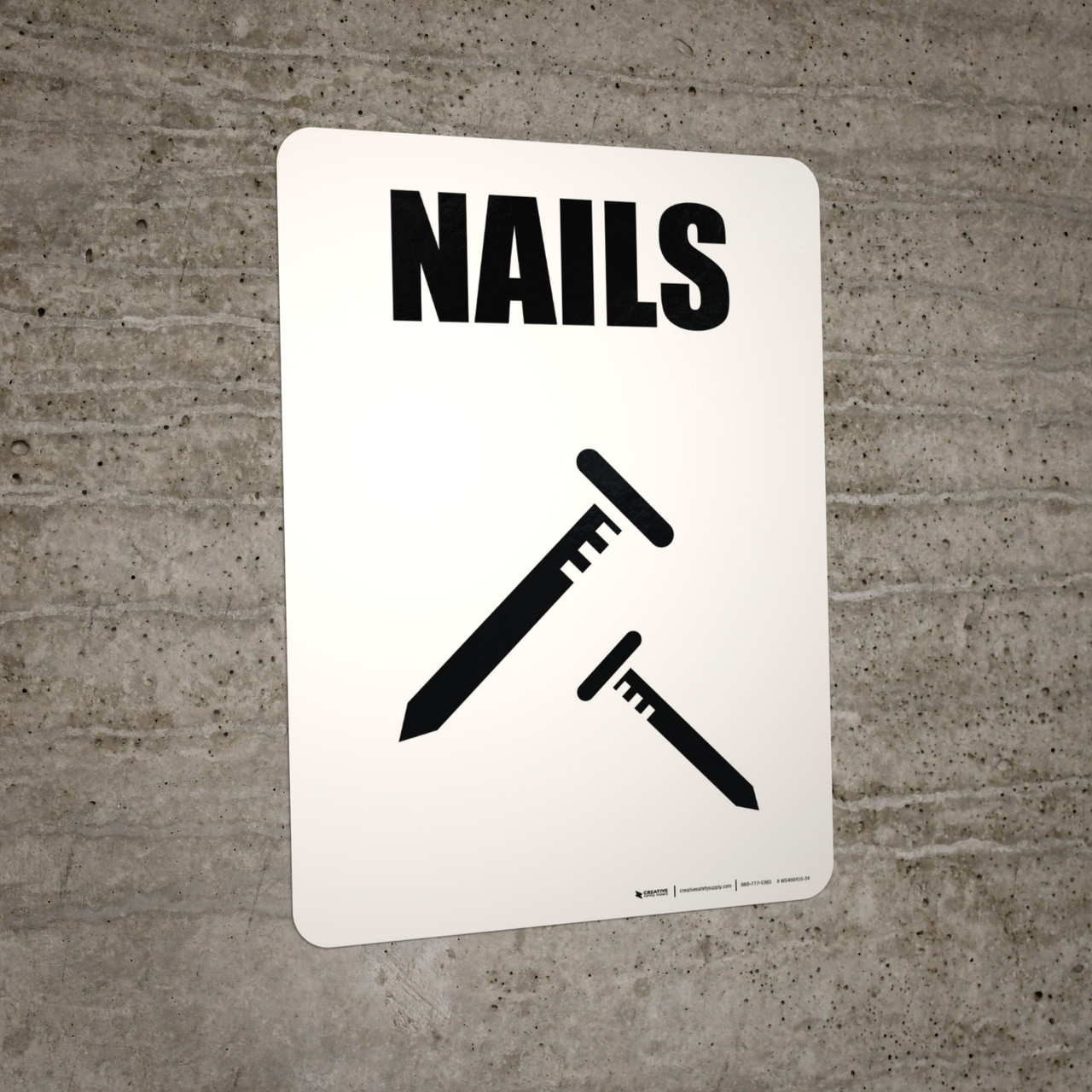 Nails with Icon Portrait - Wall Sign | Creative Safety Supply