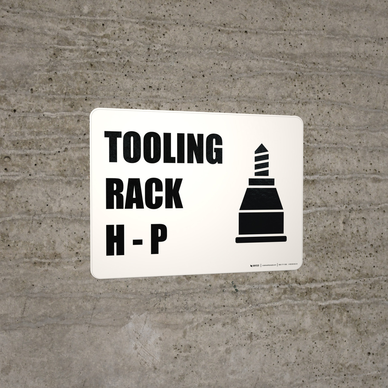 Tooling Rack H-P with Icon Landscape - Wall Sign | Creative Safety Supply