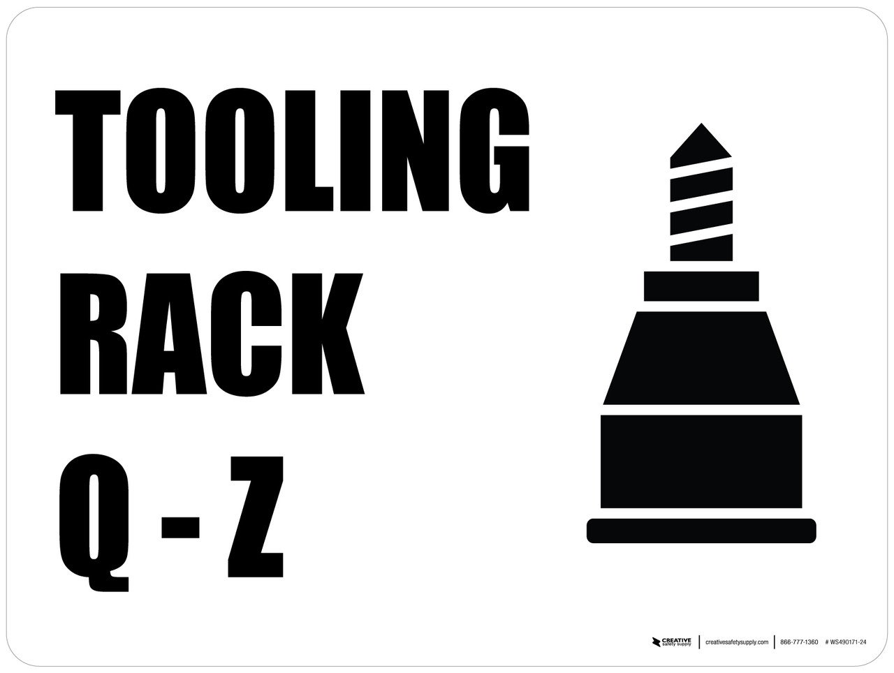 Tooling Rack Q-Z with Icon Landscape - Wall Sign