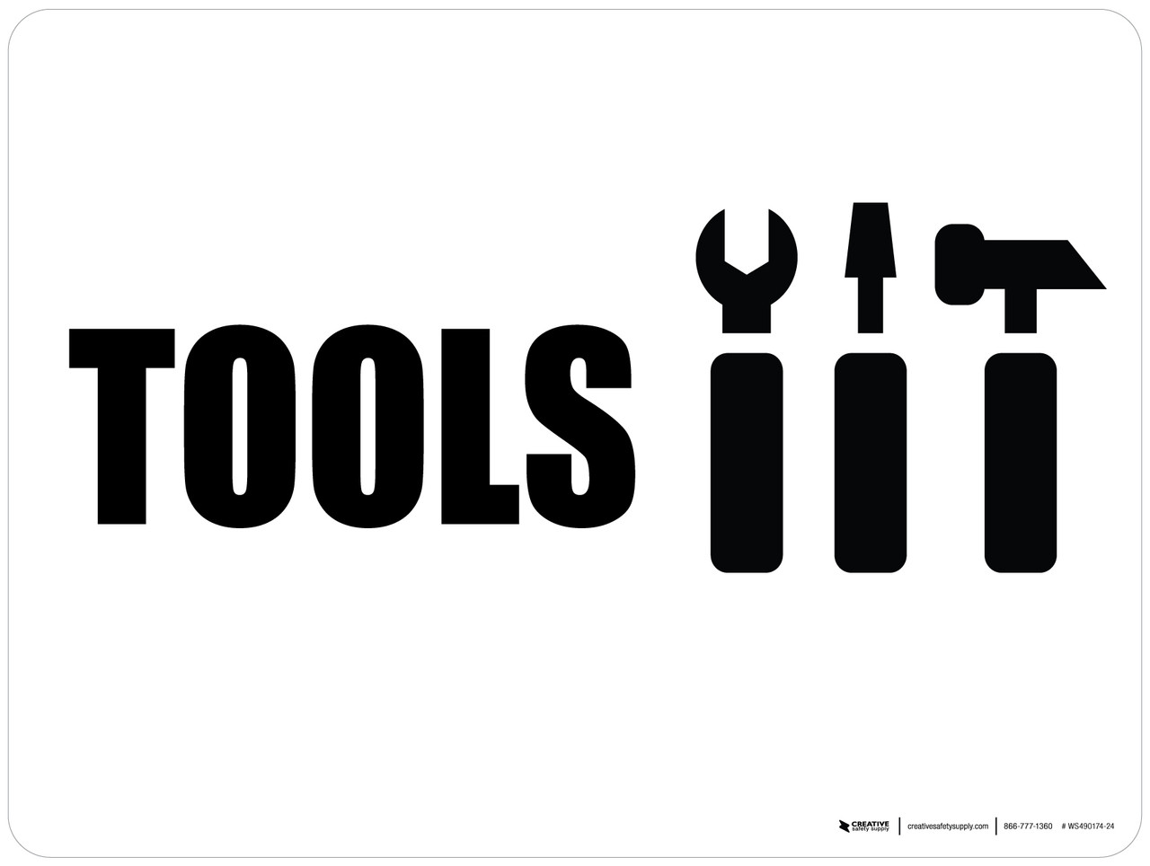 Tools with Icon Landscape - Wall Sign | Creative Safety Supply