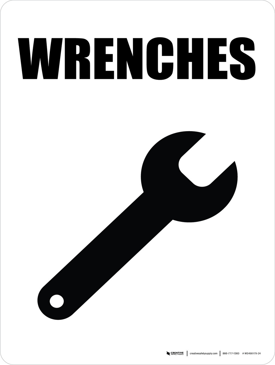 Wrenches with Icon Portrait - Wall Sign | Creative Safety Supply