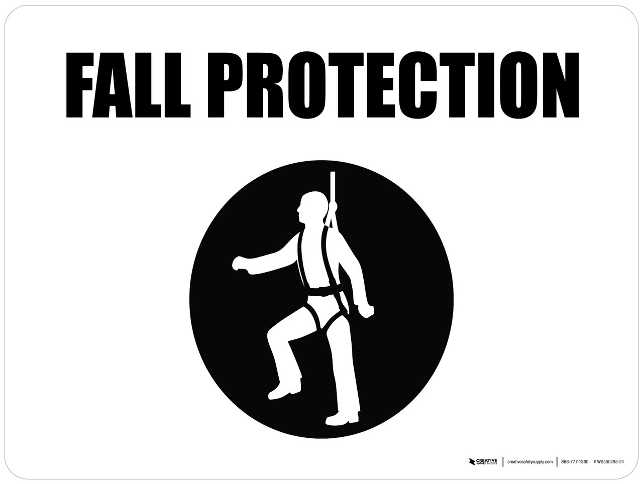 Fall Protection with Icon Landscape - Wall Sign