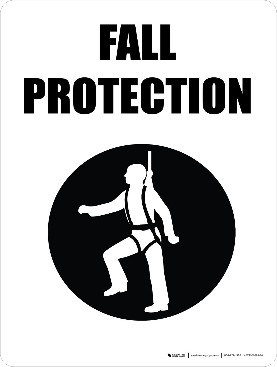 Fall Protection with Icon Portrait - Wall Sign | Creative Safety Supply