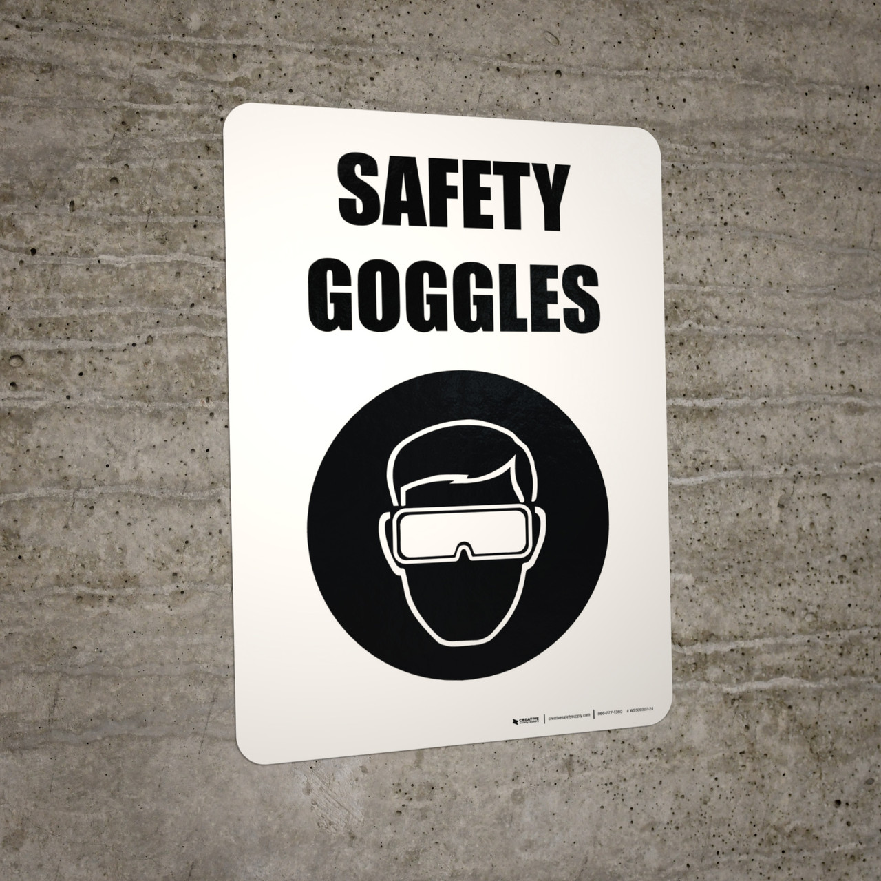 Safety Goggles with Icon Portrait - Wall Sign | Creative Safety Supply