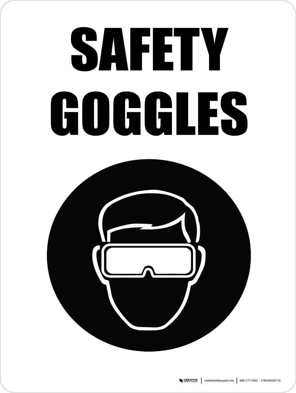 Safety Goggles with Icon Portrait - Wall Sign