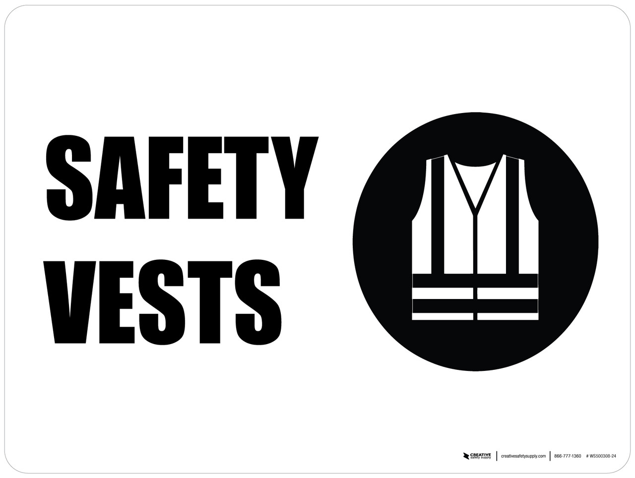 Safety Vests with Icon Landscape - Wall Sign | Creative Safety Supply