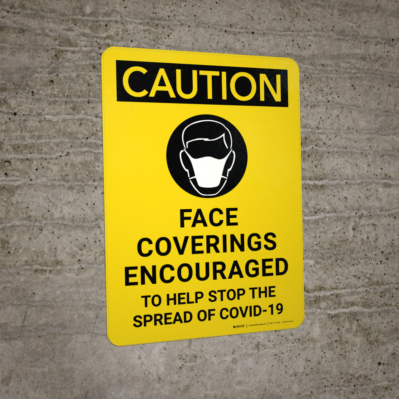 Caution: Face Coverings Encouraged To Help Stop The Spread Of Covid-19 ...