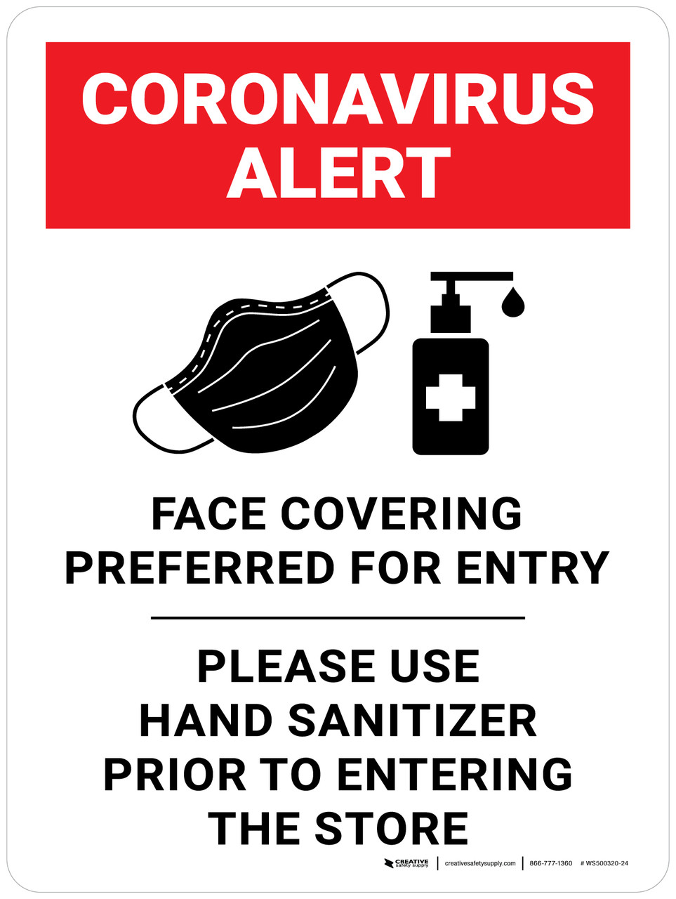 Coronavirus Alert: Face Covering Preferred For Entry Please Use ...