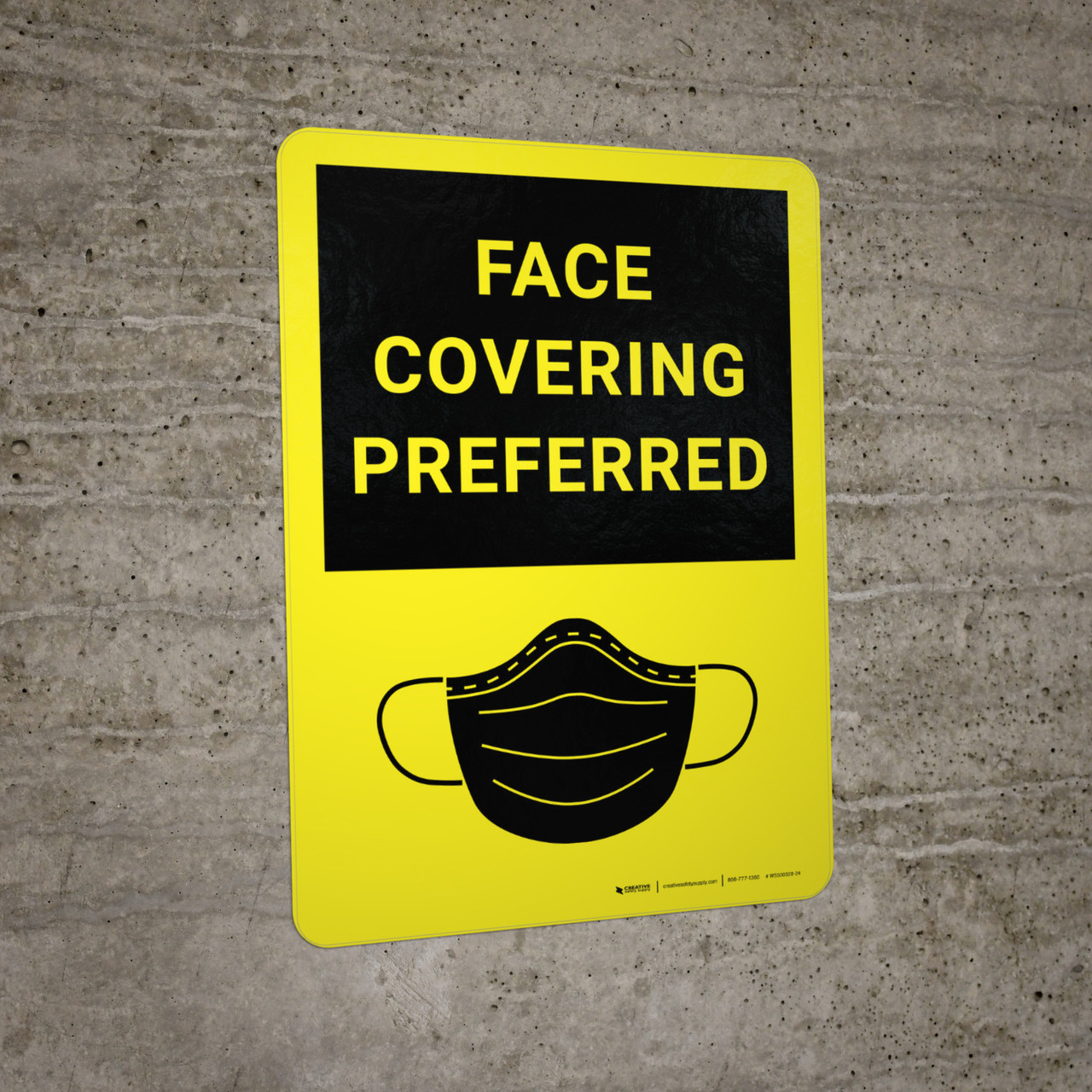 Face Covering Preferred - Wall Sign | Creative Safety Supply
