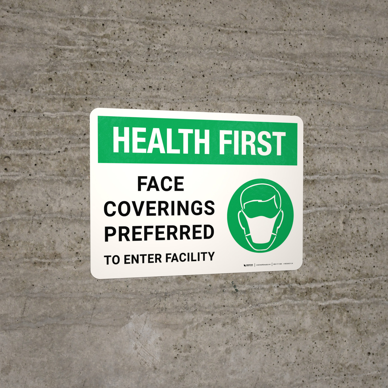 Health First: Face Coverings Preferred To Enter Facility With Icon ...