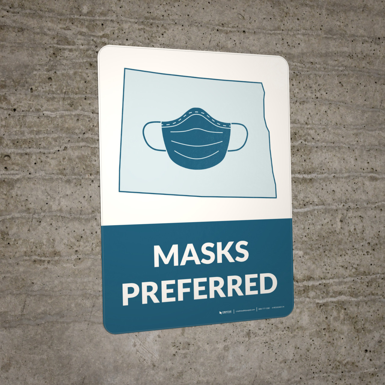 Masks Preferred North Dakota Outline - Wall Sign