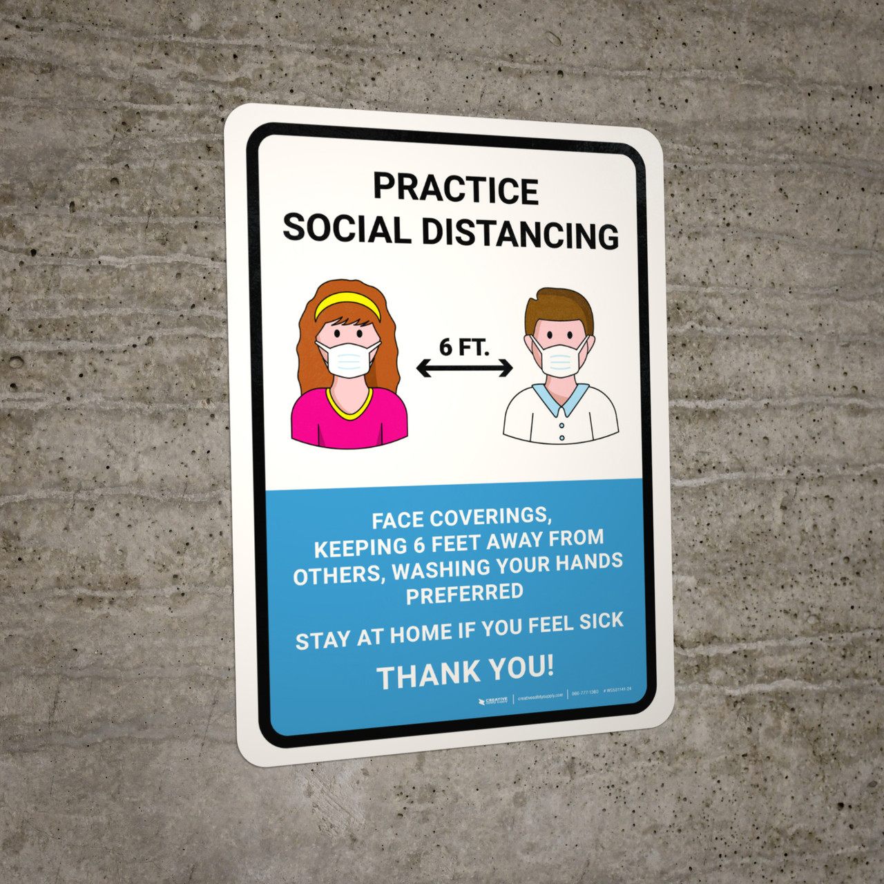 Practice Social Distancing Face Coverings Keeping 6 Feet Away From ...