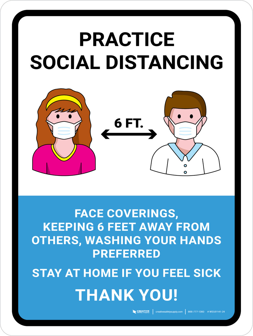 Practice Social Distancing Face Coverings Keeping 6 Feet Away From ...