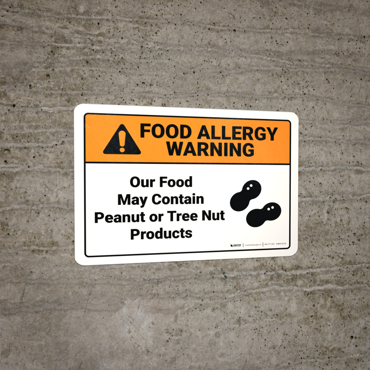 Warning: Food May Contain Peanut Tree Nut Allergy Warning - Wall Sign
